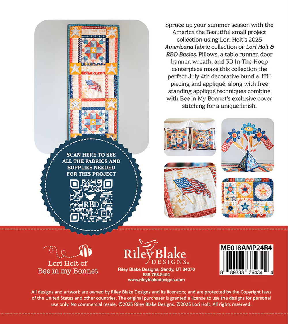America the Beautiful by Riley Blake - Embroidery Design – Aurora ...