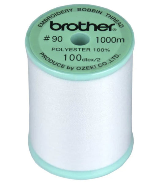 Brother 90-weight WHITE, Embroidery Bobbin Thread – Aurora Sewing Center