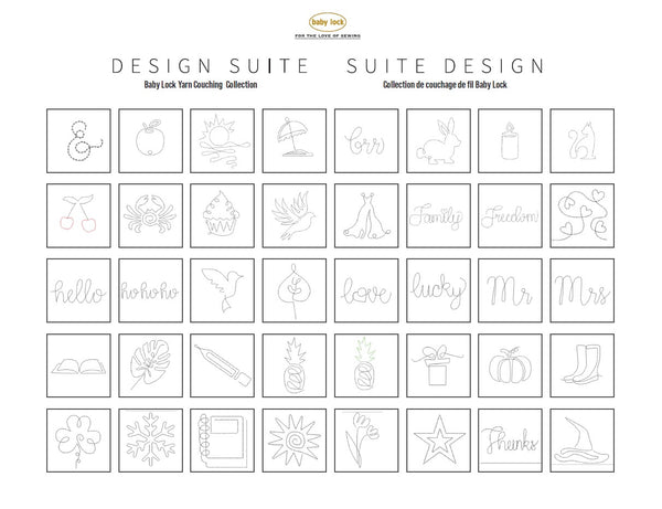 Baby Lock Design Suite Yarn Couching Collection BLA-DSUITE-YC – Aurora ...