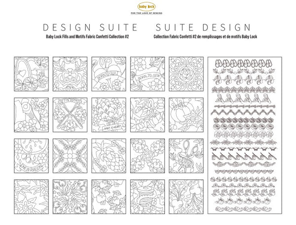 Baby Lock Design Suite Collection - Fills & Motifs Fabric Confetti Col ...