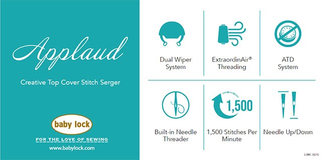 Baby Lock Applaud creative coverstitch serger – Aurora Sewing Center
