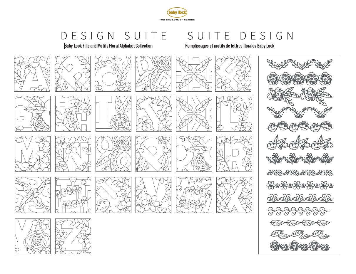 Baby Lock Design Suite Collection - Floral Alphabet Collection BLA-IQF ...