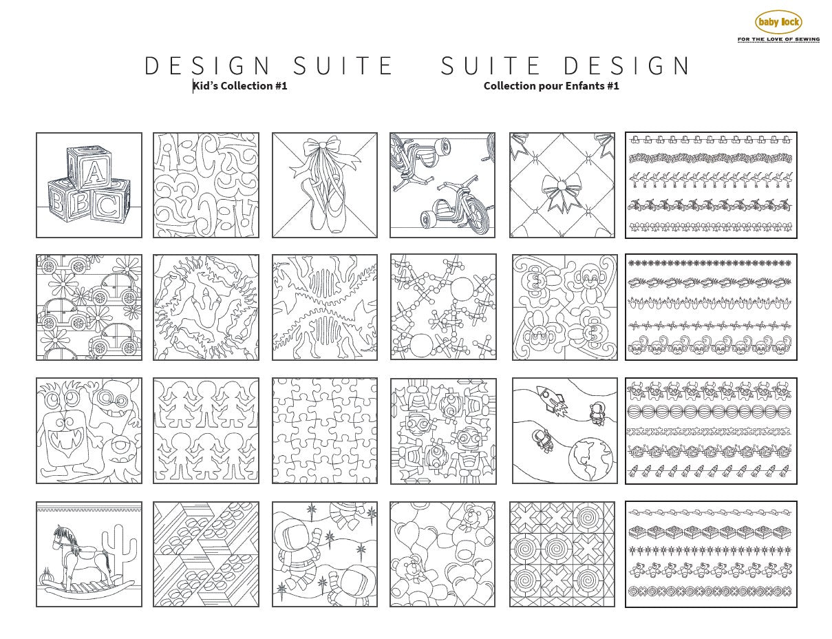 Baby Lock Design Suite Collection - Fills and Motifs Kid's Collection ...