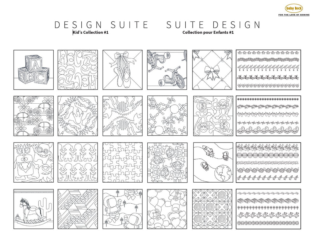Baby Lock Design Suite Collection - Fills and Motifs Kid's Collection ...