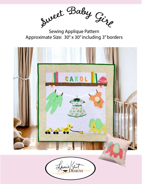 Sweet Baby Girl Applique Pattern - Laurie Kent Sewing Pattern – Aurora ...