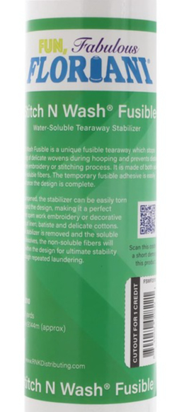 Floriani Stitch N Wash Fusible tearaway stabilizer 12-in x 10 yards ...