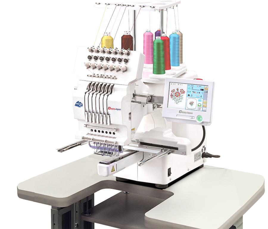Happy Japan HCH-701P 7-needle Embroidery Machine – Aurora Sewing Center