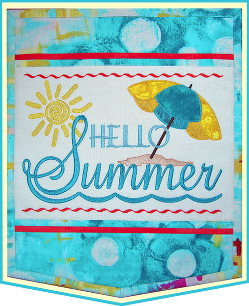 Hello Summer Wall Hanging Machine Embroidery By Janine Babich – Aurora ...