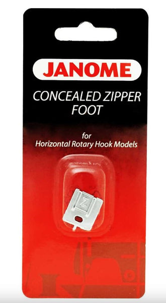 Janome Top-Load Concealed Zipper Foot, 7 mm - 200333001 – Aurora Sewing ...