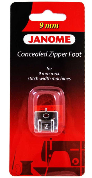 Janome Concealed Zipper Foot, 9mm - 202144009 – Aurora Sewing Center