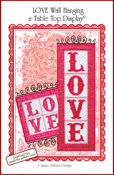 LOVE Wall Hanging & Table Top Display Machine Embroidery By Janine Bab ...
