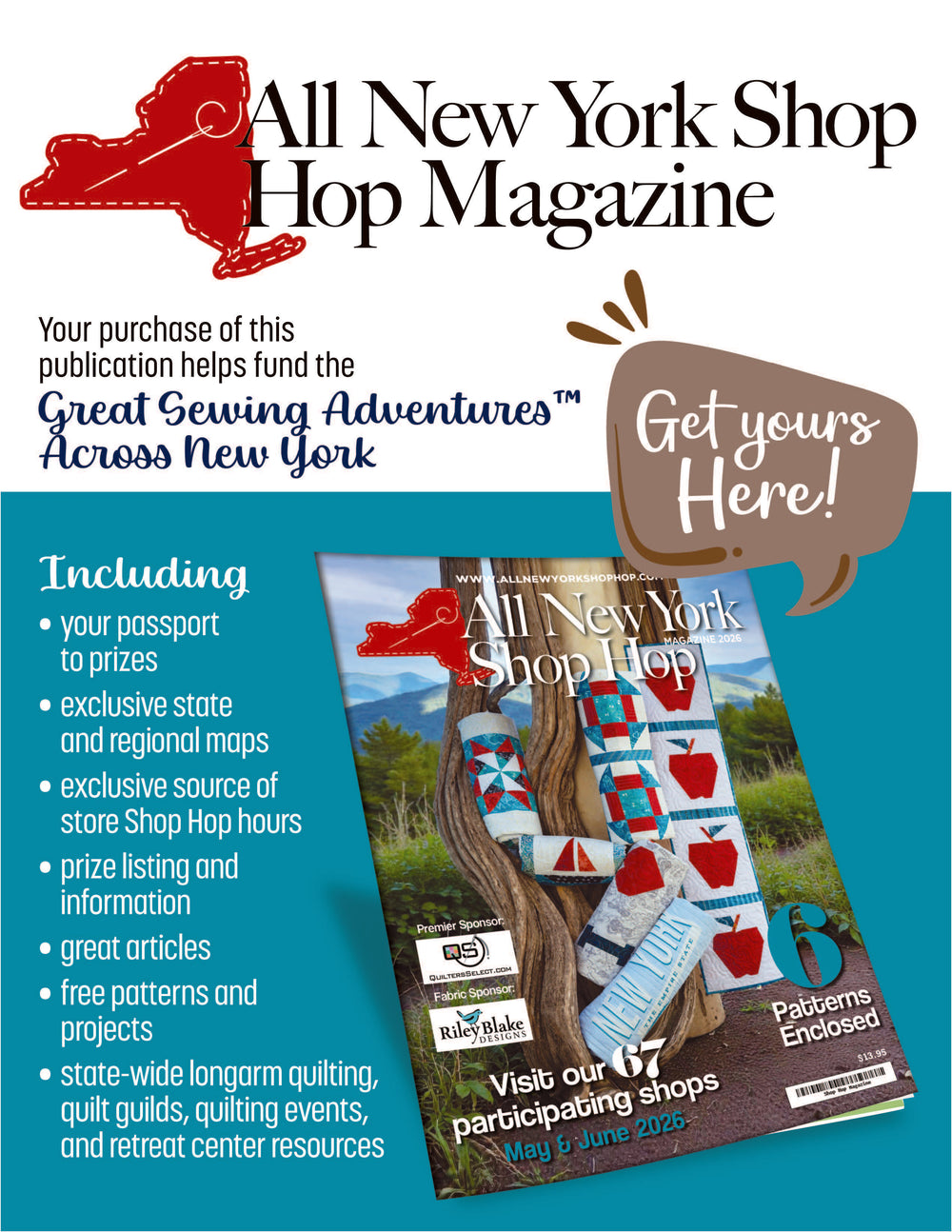 2026 All New York Shop Hop Magazine - Aurora Sewing Center