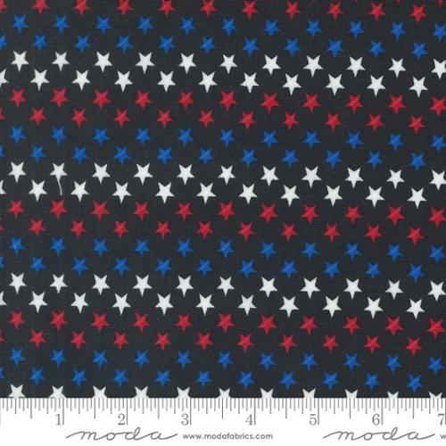 Moda Red White Bloom Patriotic Stars Black BG - 1 Yard – Aurora Sewing ...