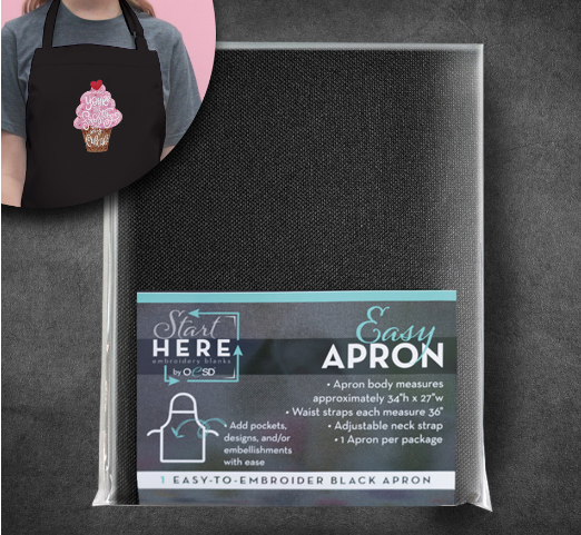 OESD Easy Apron Black 34" x 27" – Aurora Sewing Center