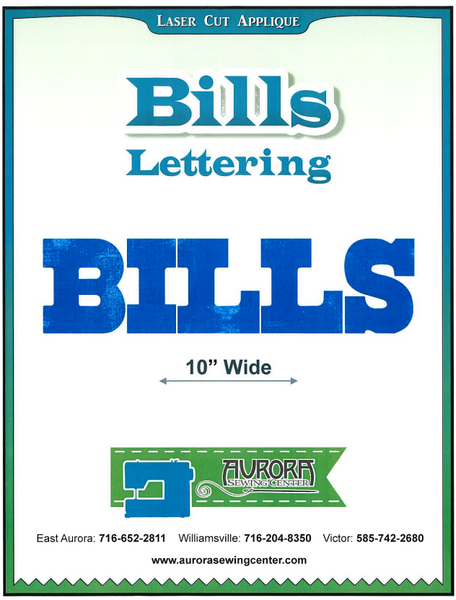 Bills Blue Lettering Applique Laser Cut and Pre-fused - 10" wide ...