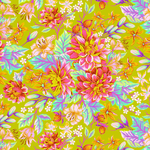 Untamed Fabric Collection by Tula Pink - Hello Dahlia in Moonbeam ...