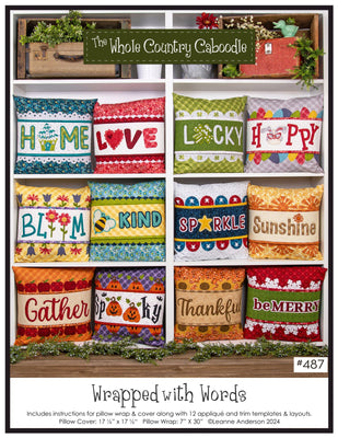 Wrapped With Words Pillow and Pillow Wrap Pattern - 17 1/2"square, 7 ...
