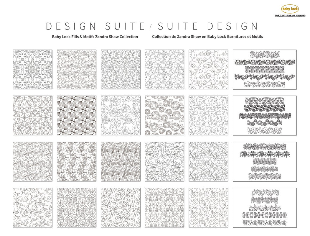 Baby Lock Design Suite Collection - Zandra Shaw's Fills & Motifs Colle ...