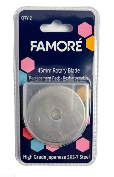 Famore Rotary Cutter Blade 45mm 2pk – Aurora Sewing Center