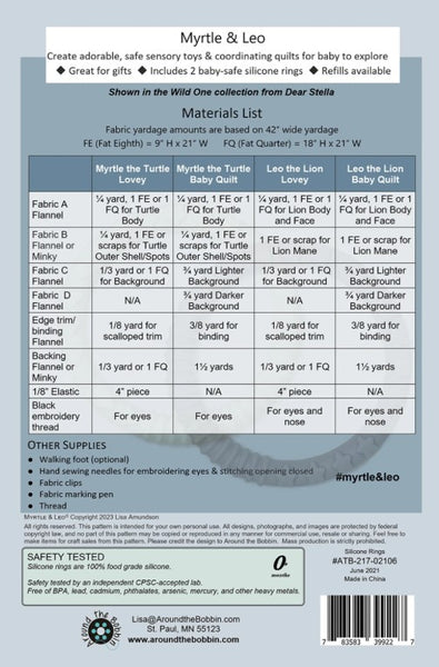 Myrtle & Leo Baby Quilt Set – Aurora Sewing Center