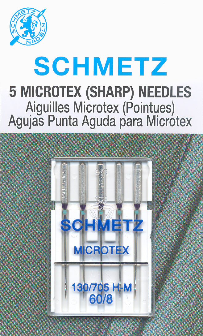 Schmetz Microtex Needles 60/8 - 5 pack – Aurora Sewing Center