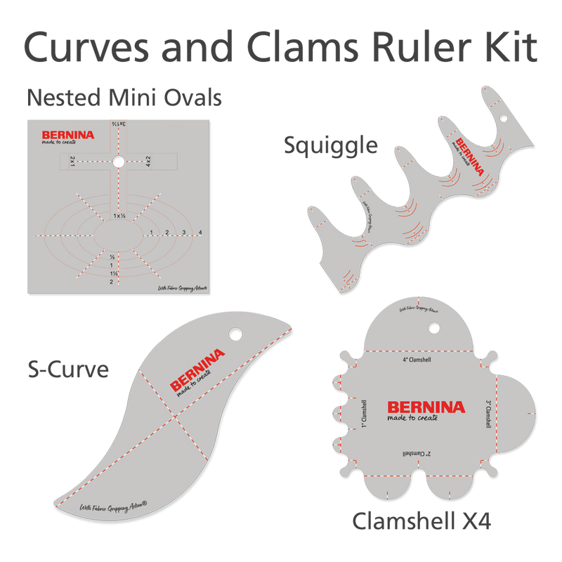 Bernina Curves and Clams Ruler Set - 4 Piece Set – Aurora Sewing Center