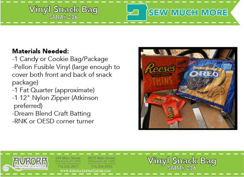 Vinyl Snack Bag Pattern - SMM236 – Aurora Sewing Center